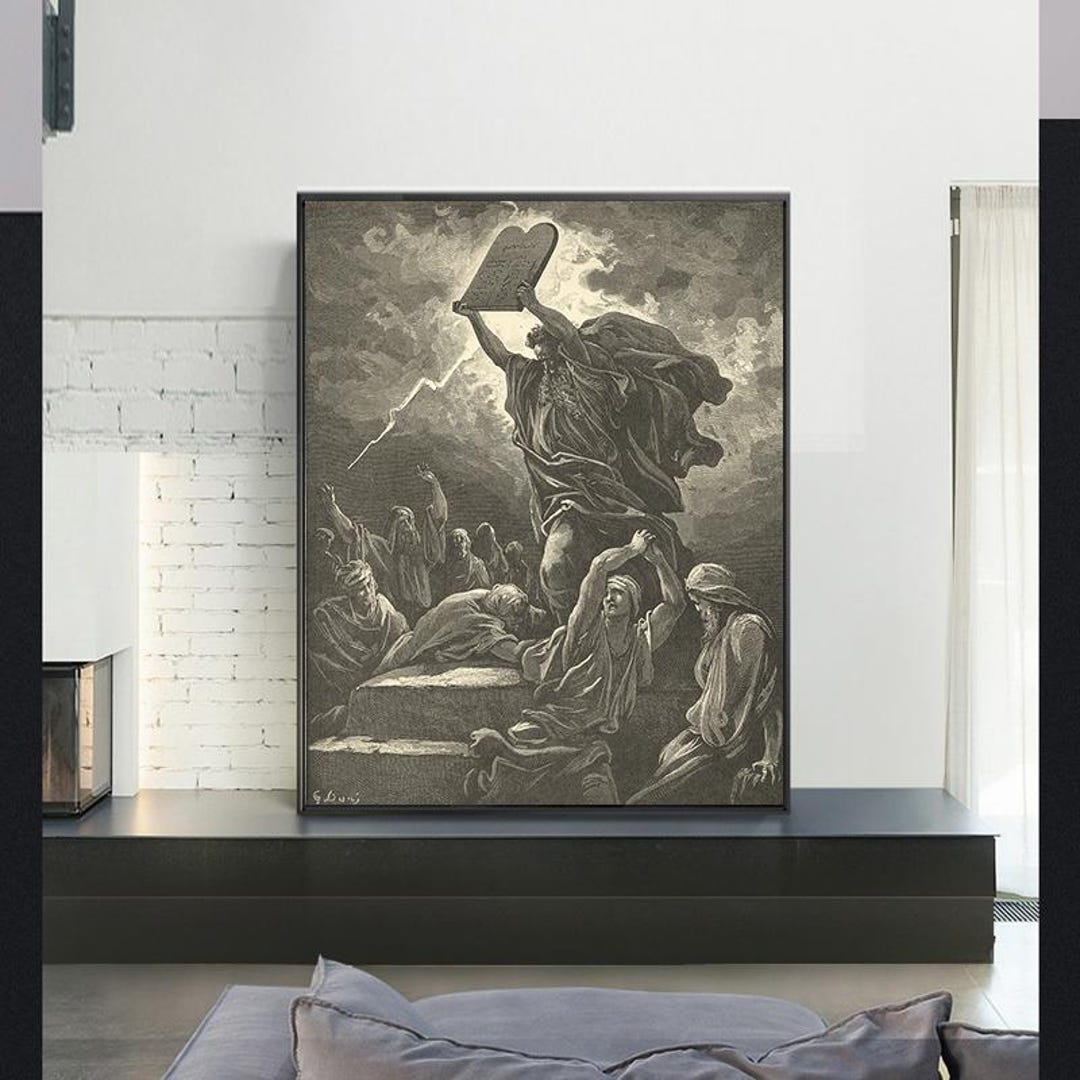 MOSES BREAKING the TABLES of the Law-gustave Doré,antique Wall Art ...