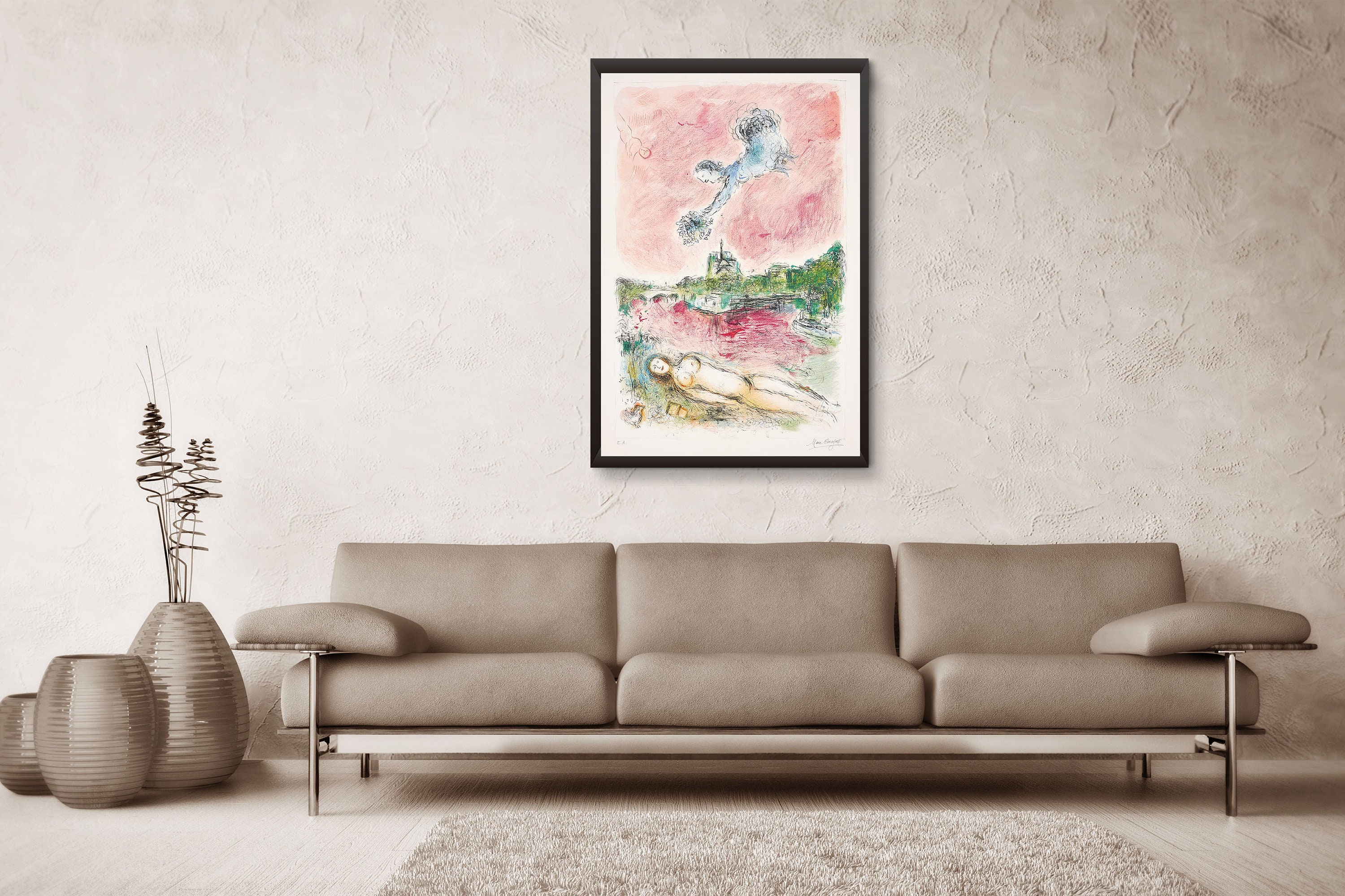 Vue De Notre-marc Chagall,home Office Decor,ny Exhibition Print,canvas ...