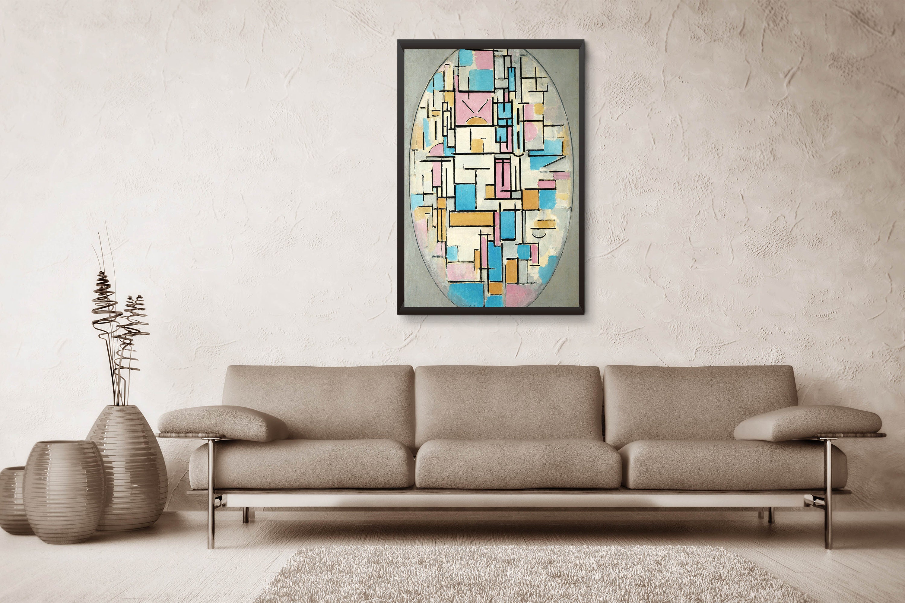 Composition-in-oval-with-color-planes-Piet Mondrian,Giclee Print ...