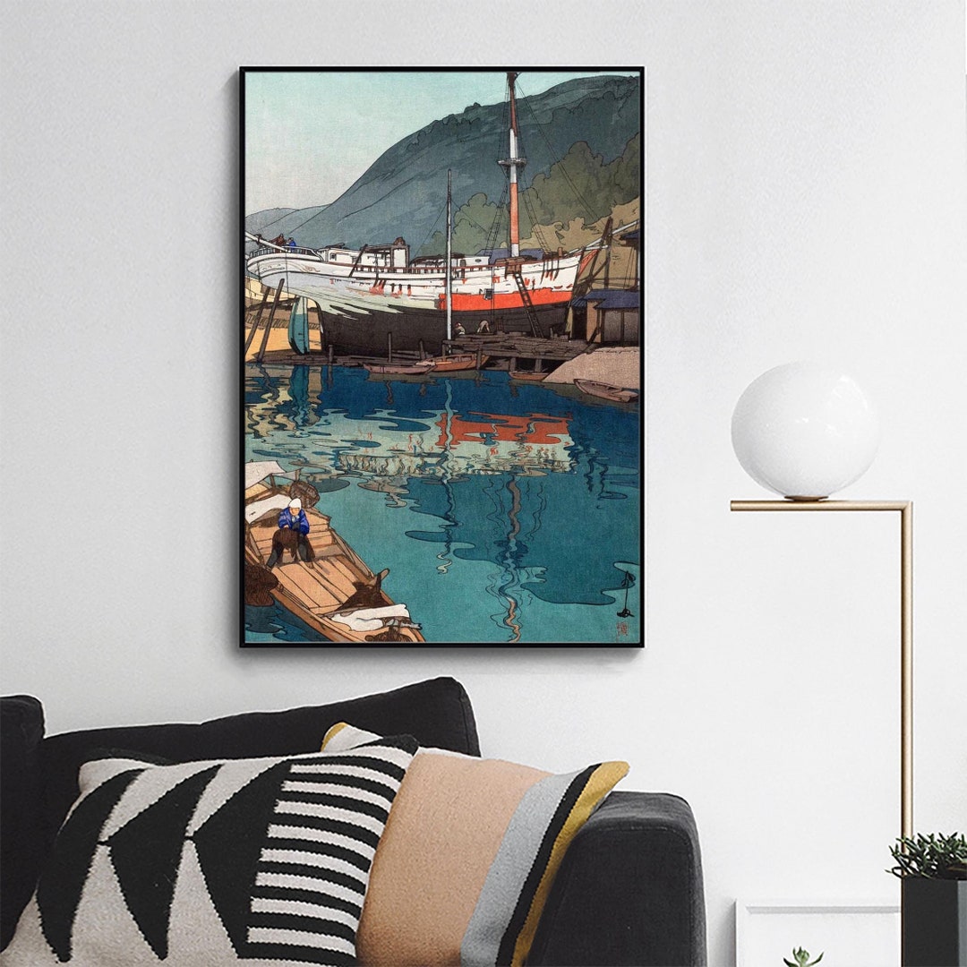 Inland Sea Kinoe Harbor-hiroshi Yoshida,vintage Japan Poster,japanese ...