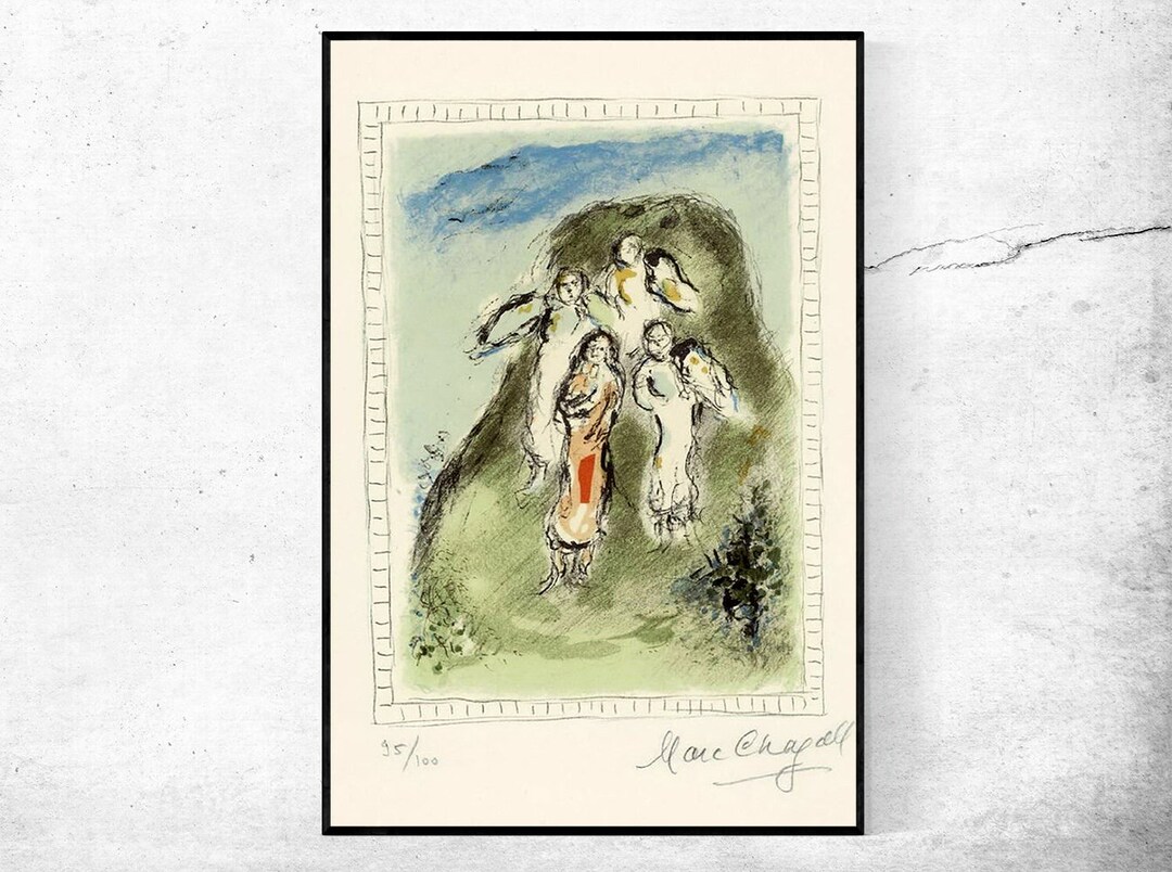 Les Trois Anges-marc Chagall,home Office Decor,ny Exhibition Print ...