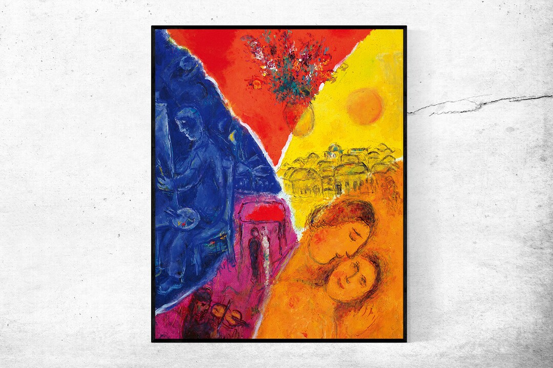 Joy-marc Chagall,home Office Decor,ny Exhibition Print,canvas Wall Art ...