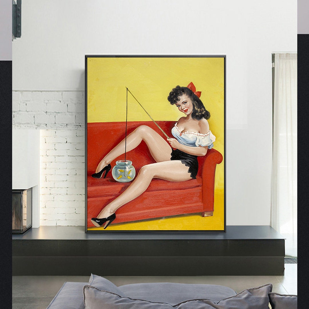 Joker _16-PETER DRIBEN ,Giclee Repro Print,Retro Deko Pin-Up,American Pin up Girl,Home Office ...
