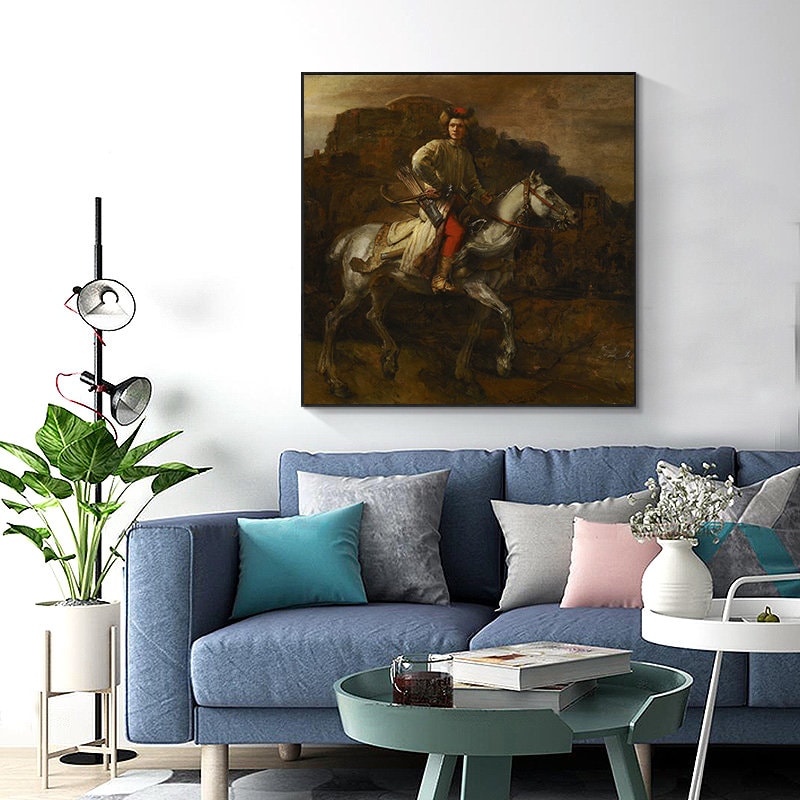 The Polish Rider, 1655-rembrandt,home Office Decor,reproduction of a ...