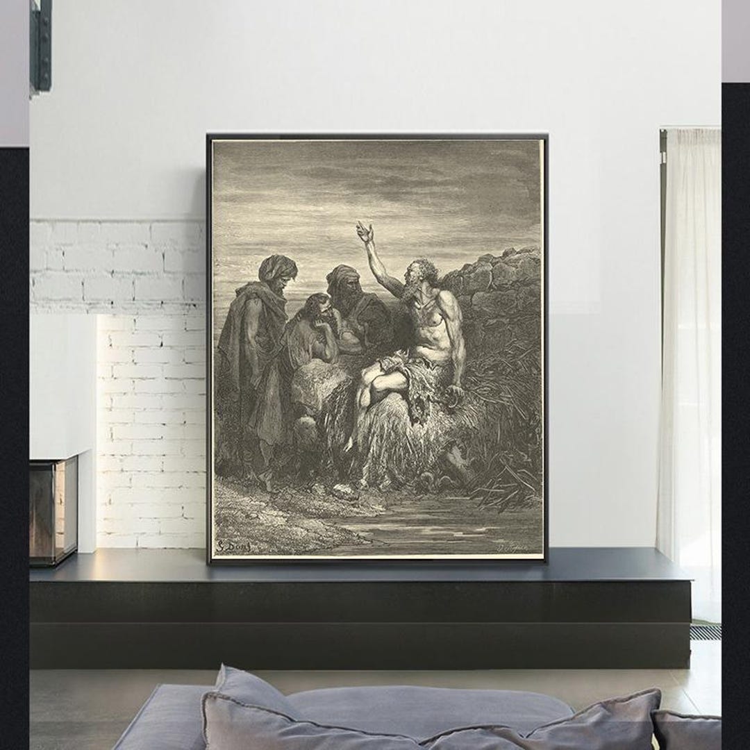 JOB and HIS Friends-gustave Doré,antique Wall Art,vintage Religious ...