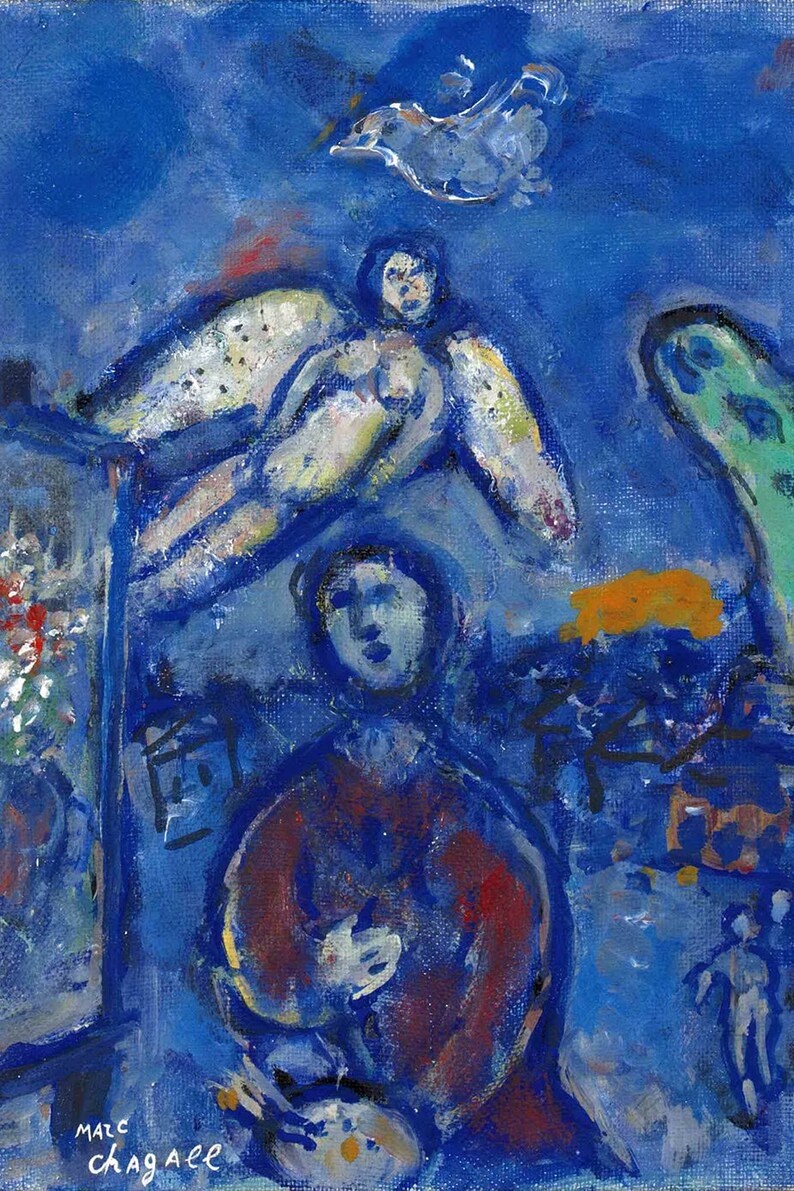 Le Peintre a L'ange Blanc-marc Chagall,home Office Decor,ny Exhibition ...