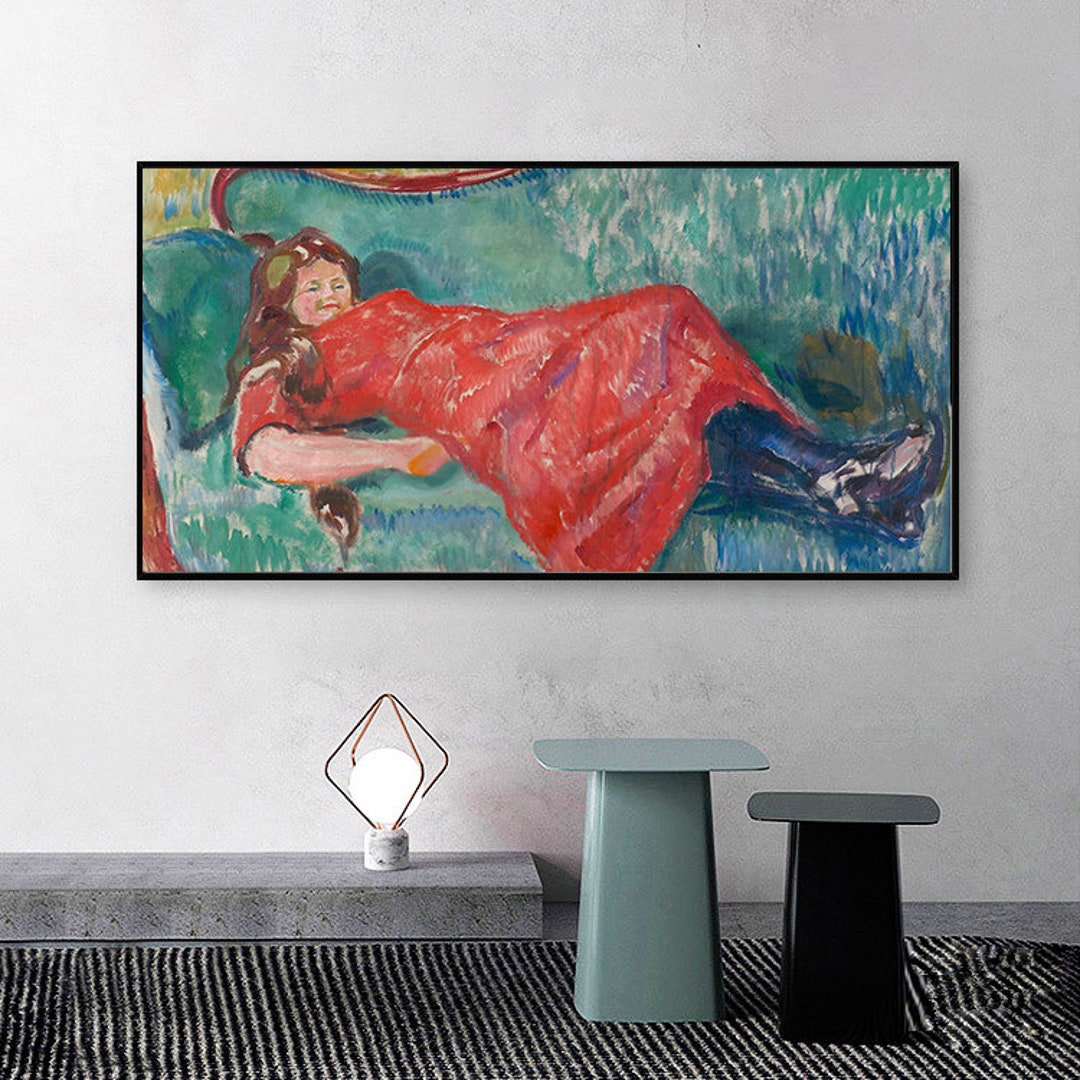 On the Sofa, 1913-edvard Munch,home Office Decor,expressionism,vintage ...