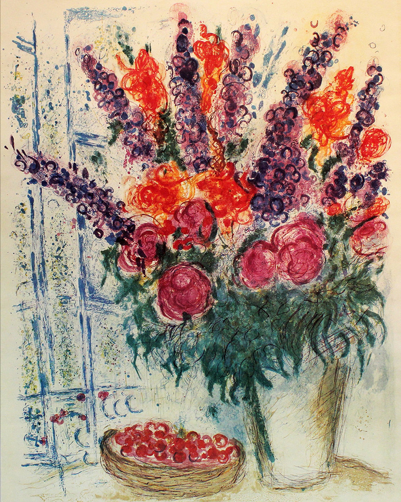 Stilleben. Offsettryck-marc Chagall,home Office Decor,ny Exhibition ...