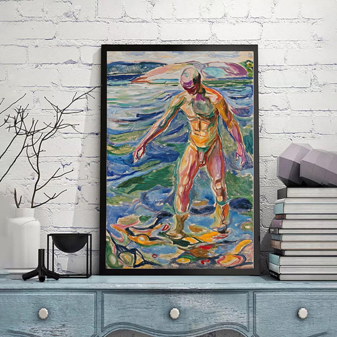 Bathing Man, 1918-edvard Munch,home Office Decor,expressionism,vintage ...