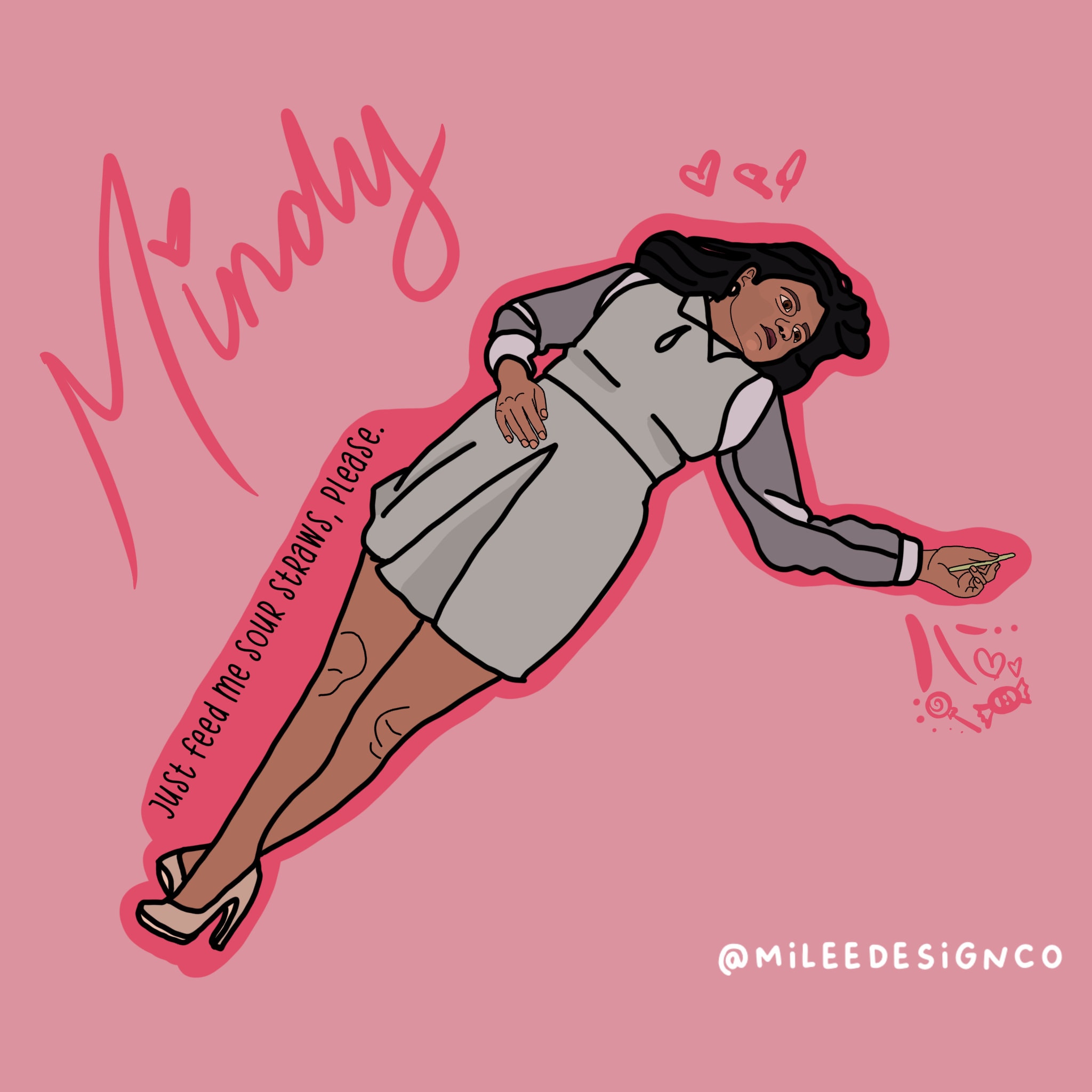 Mindy Kaling Sticker | the Mindy Project | Sour Straws | Laptop Decal ...