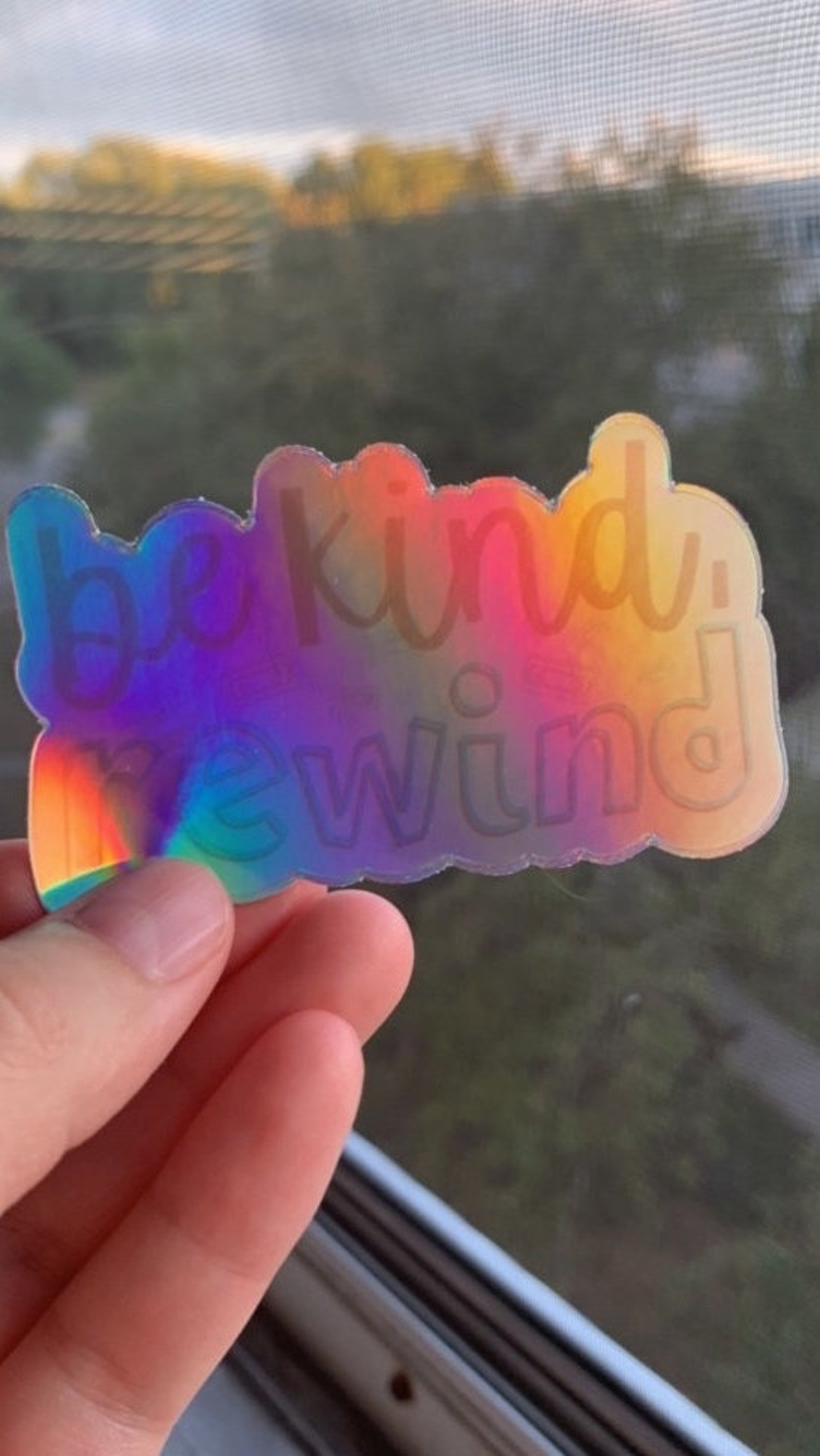 Be Kind Rewind Holographic Sticker Laptop Decal High - Etsy