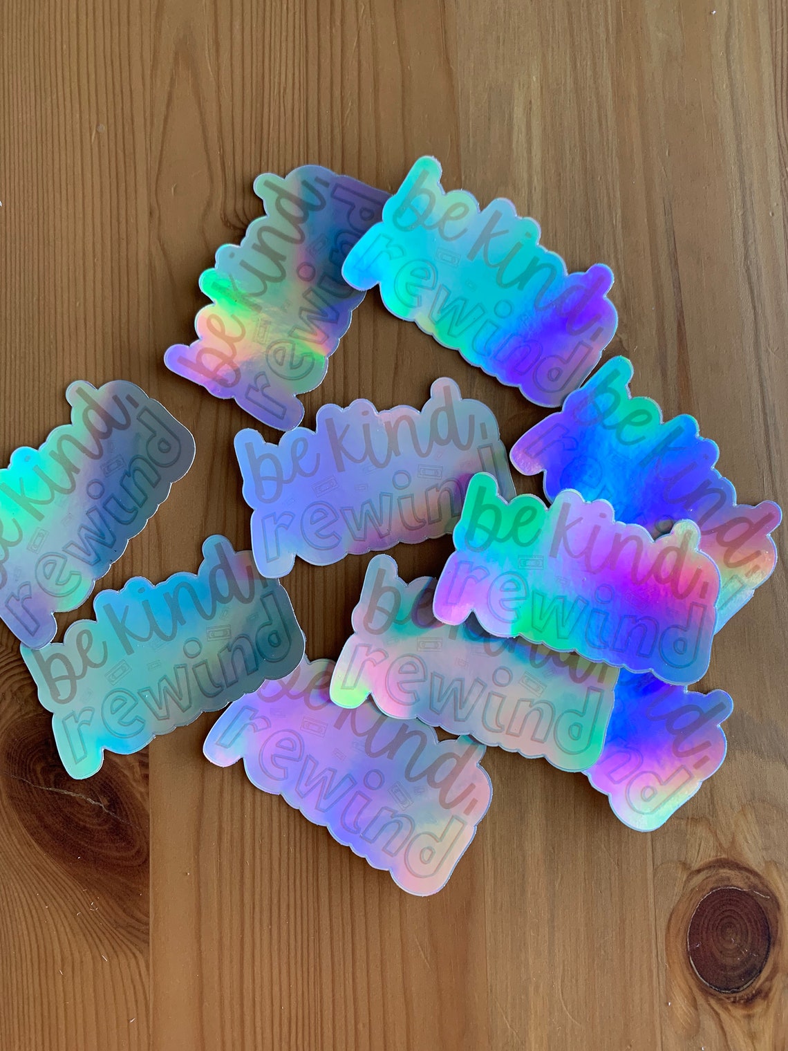 Be Kind Rewind Holographic Sticker Laptop Decal High - Etsy