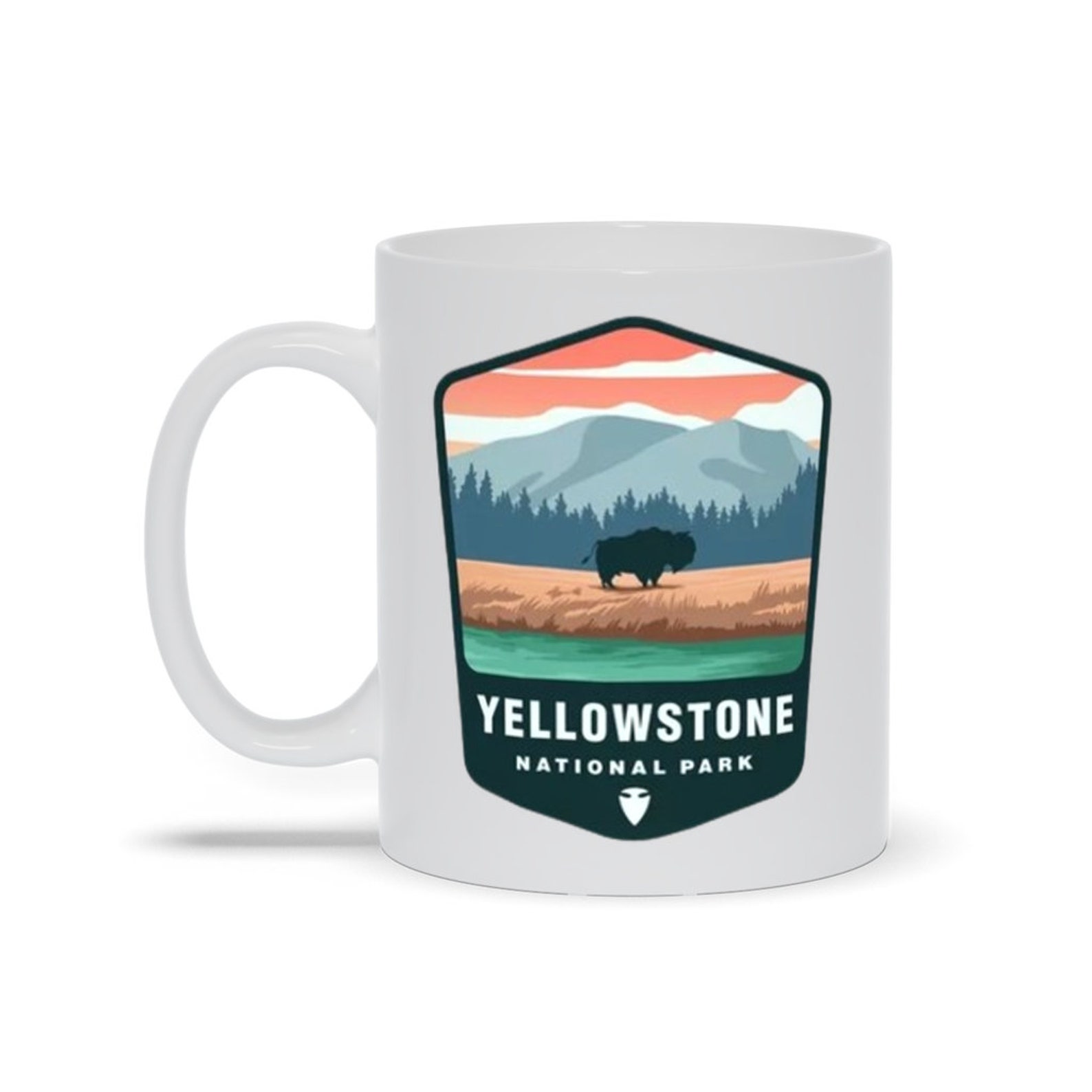Yellowstone National Park Mug - Bison at Sunrise Ceramic Cup ...