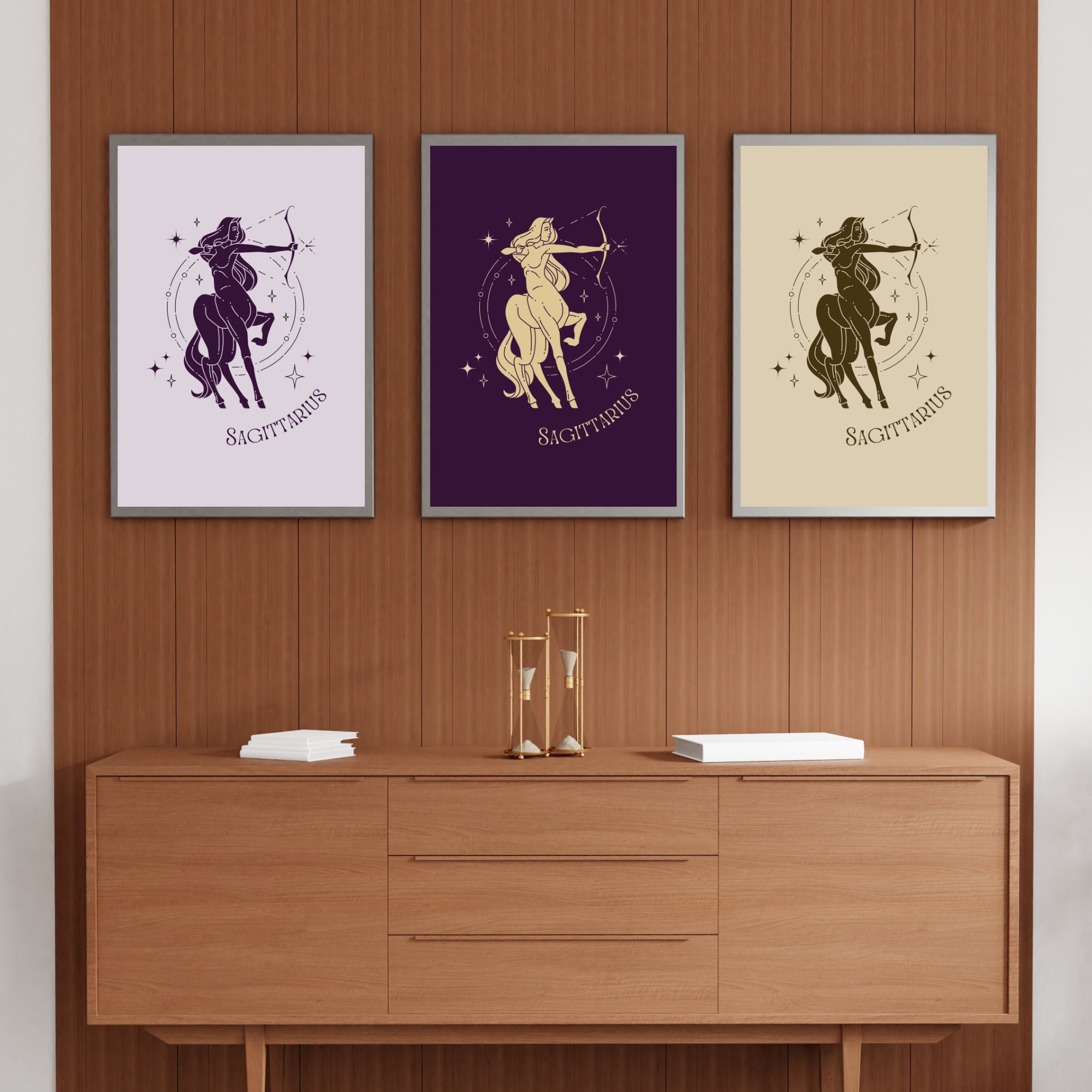 Set of 3 Minimalist Line Art Sagittarius Digital Prints | Simple ...