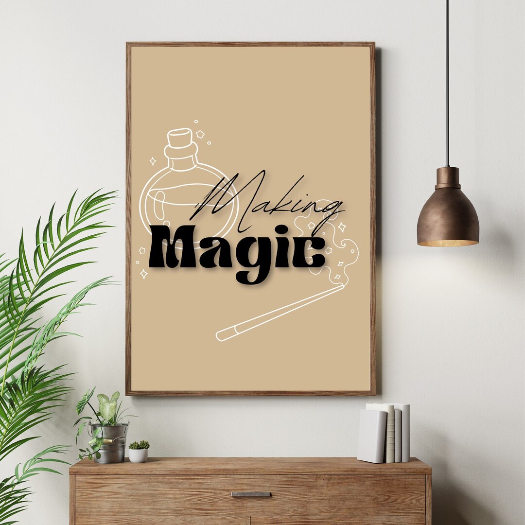 Neutral Making Magic Potion Wall Art Print Pastel Witchy Apothecary ...