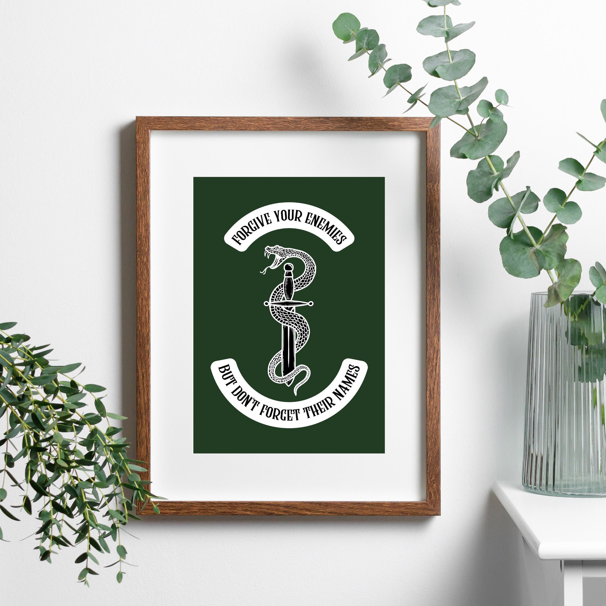 Printable Forgive Your Enemies Vintage Aesthetic Digital Poster Snake ...