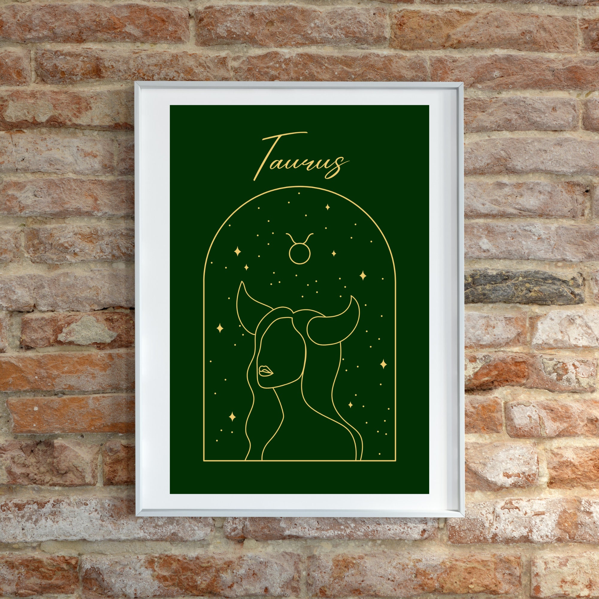 Printable Taurus Girl Minimalist Line Art Illustration - Etsy
