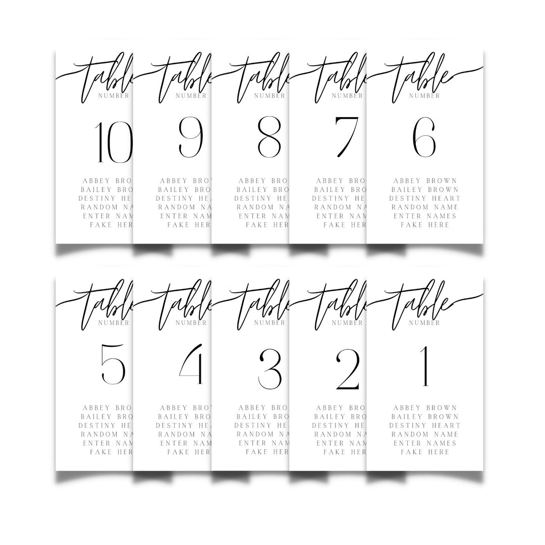 Table Number Template - Etsy