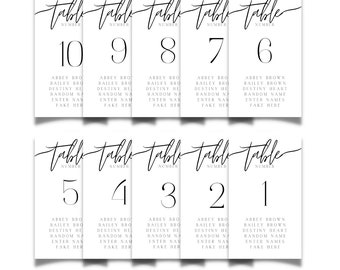 CLAIRE Minimal Modern Wedding Table Number Template, Wedding Table ...