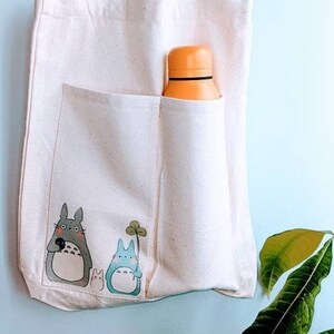 Totoro Studio Ghibli Cotton Tote Bag With Pockets - Etsy
