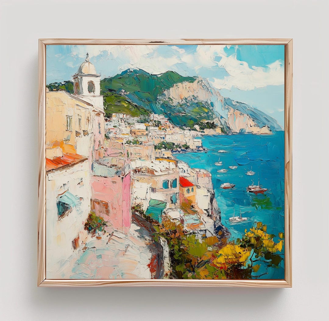 Capri Painting Pink Italy Oil Painting Italy Capri Print From an ...