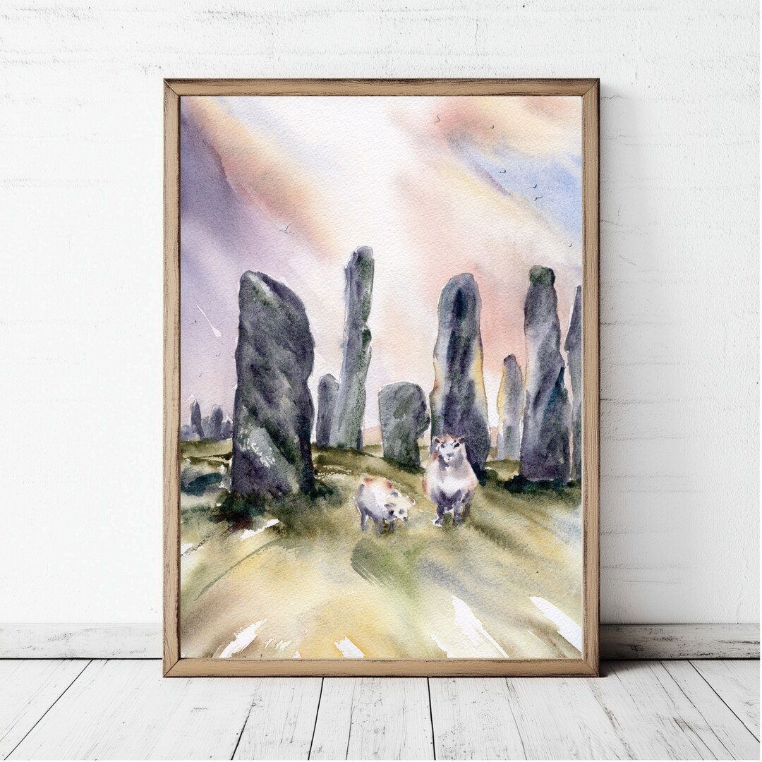 Scotland Painting Callanish Art Large PRINT Callanish Standing Stones ...