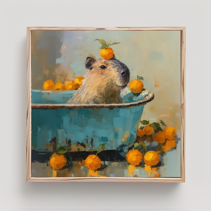 Capybara Orange Poster - Etsy