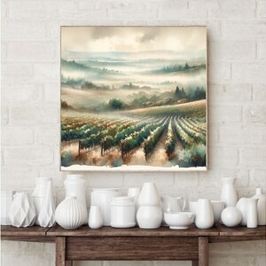 Napa Valley Art Vineyard Print Landscape California Painting Print ...