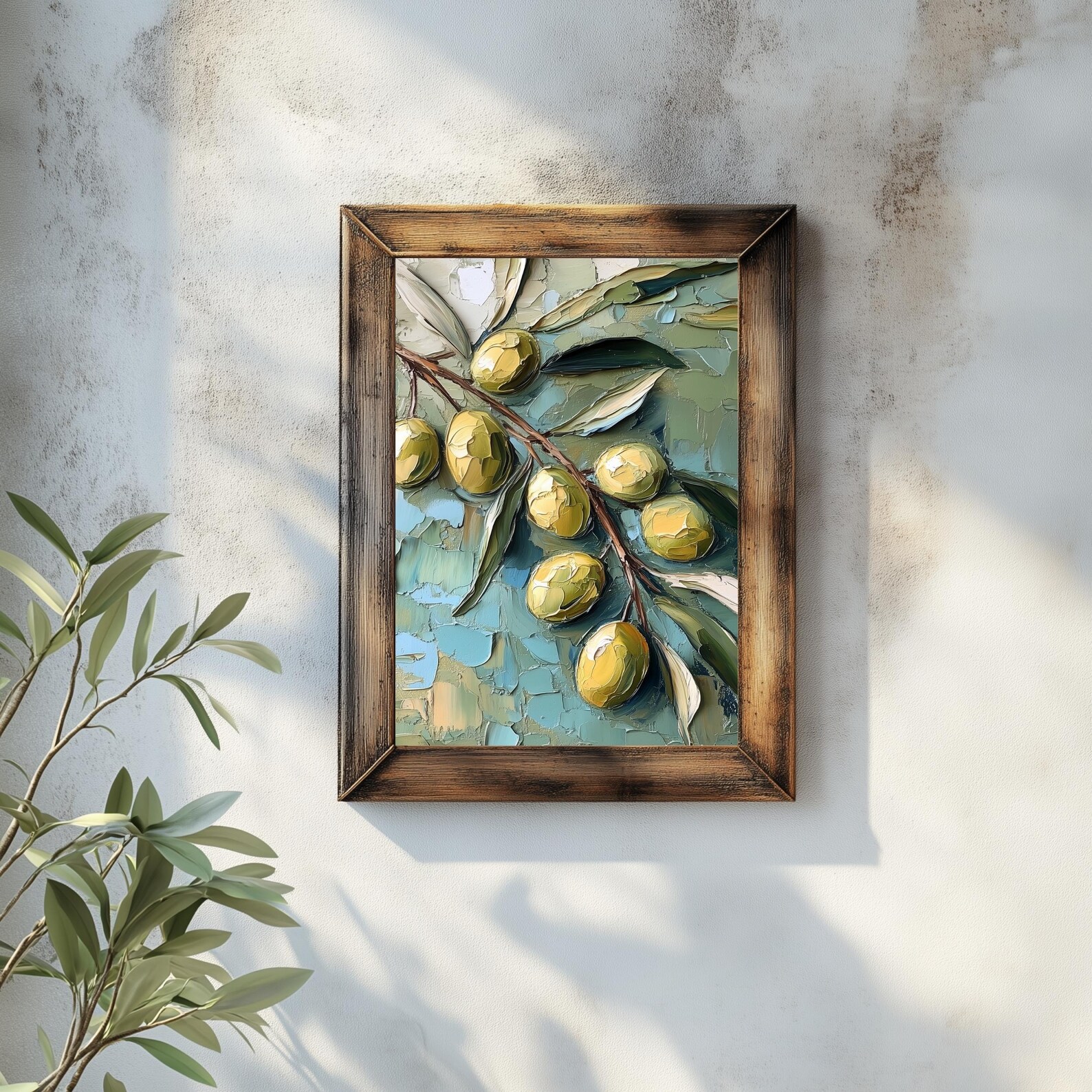 Olive Branch Print From an Original Impasto Oil Painting - Etsy