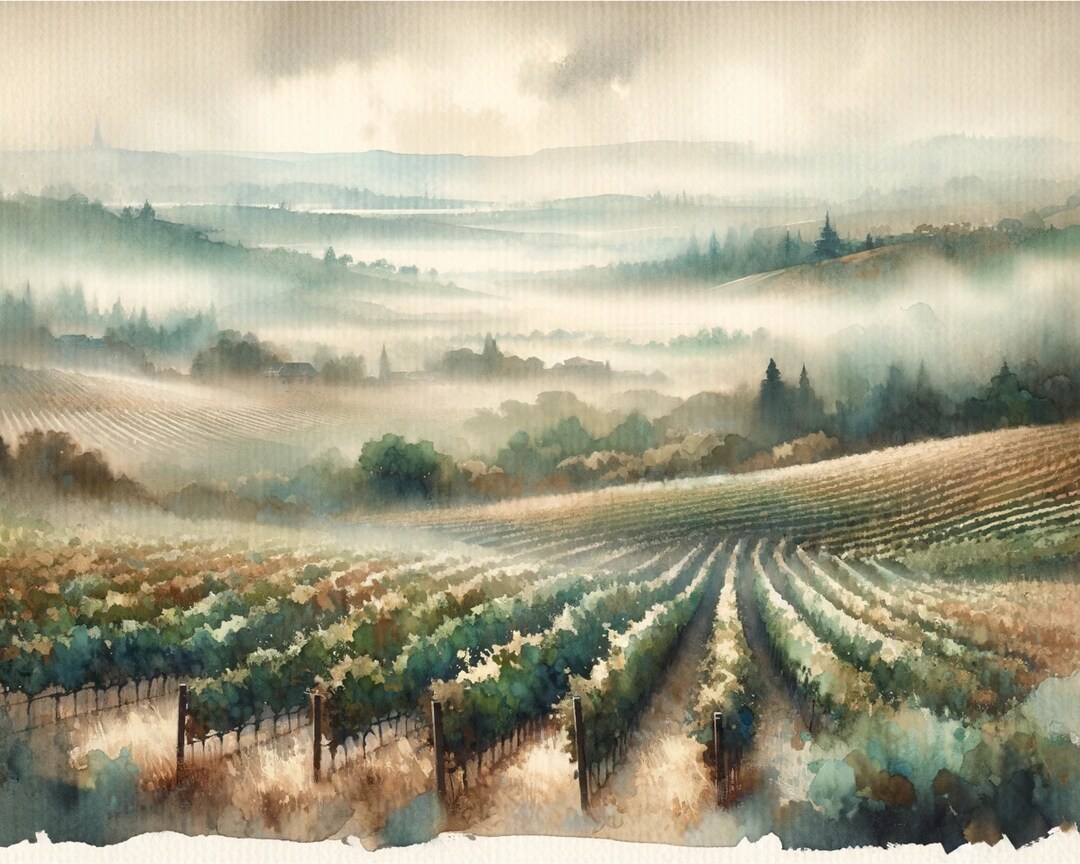 Napa Valley Art Vineyard Print Landscape California Painting Print ...