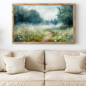 Meadow Painting Summer Landscape Wildflower Wall Art Field Painting ...