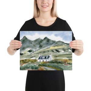 Scotland Painting Cottage Art Large Print Scottish Hills Print ...