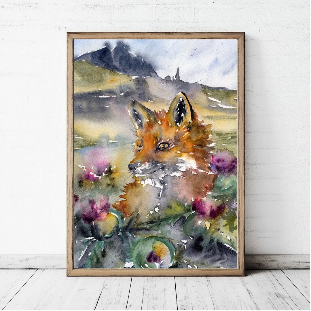 Scotland Painting Isle of Skye Art Large Print Scottish Thistle Fine ...