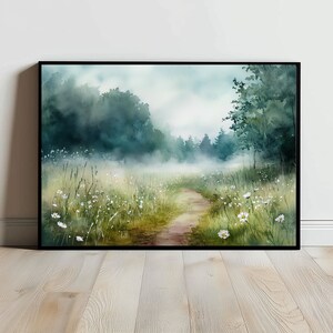 Meadow Painting Summer Landscape Wildflower Wall Art Field Painting ...