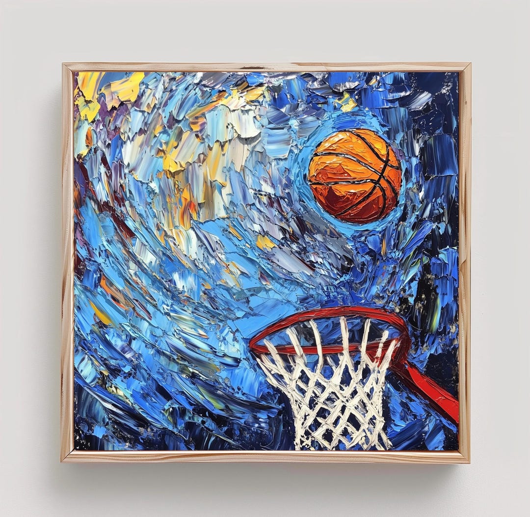 Basketball Painting Sport Wall Art Abstract Basketball Print From an ...