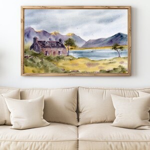 Scotland Painting Cottage Art Large Print Scottish Landscape Loch Print ...