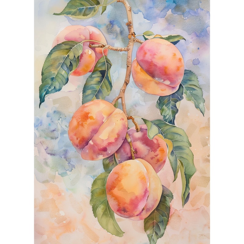 Vintage Peach Tree Branch Art - Etsy