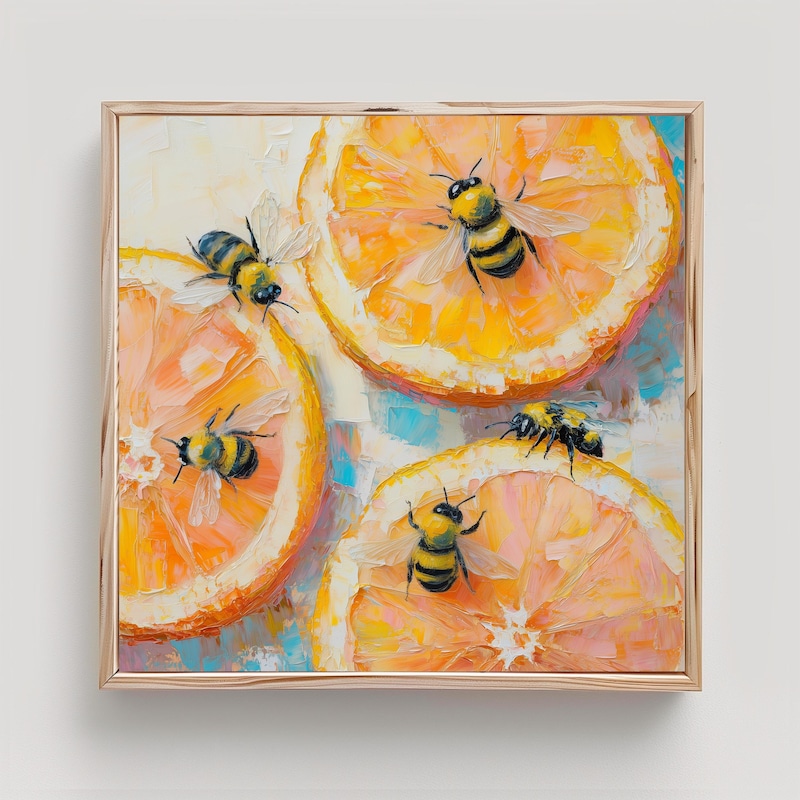Bee Impasto Paintings - Etsy
