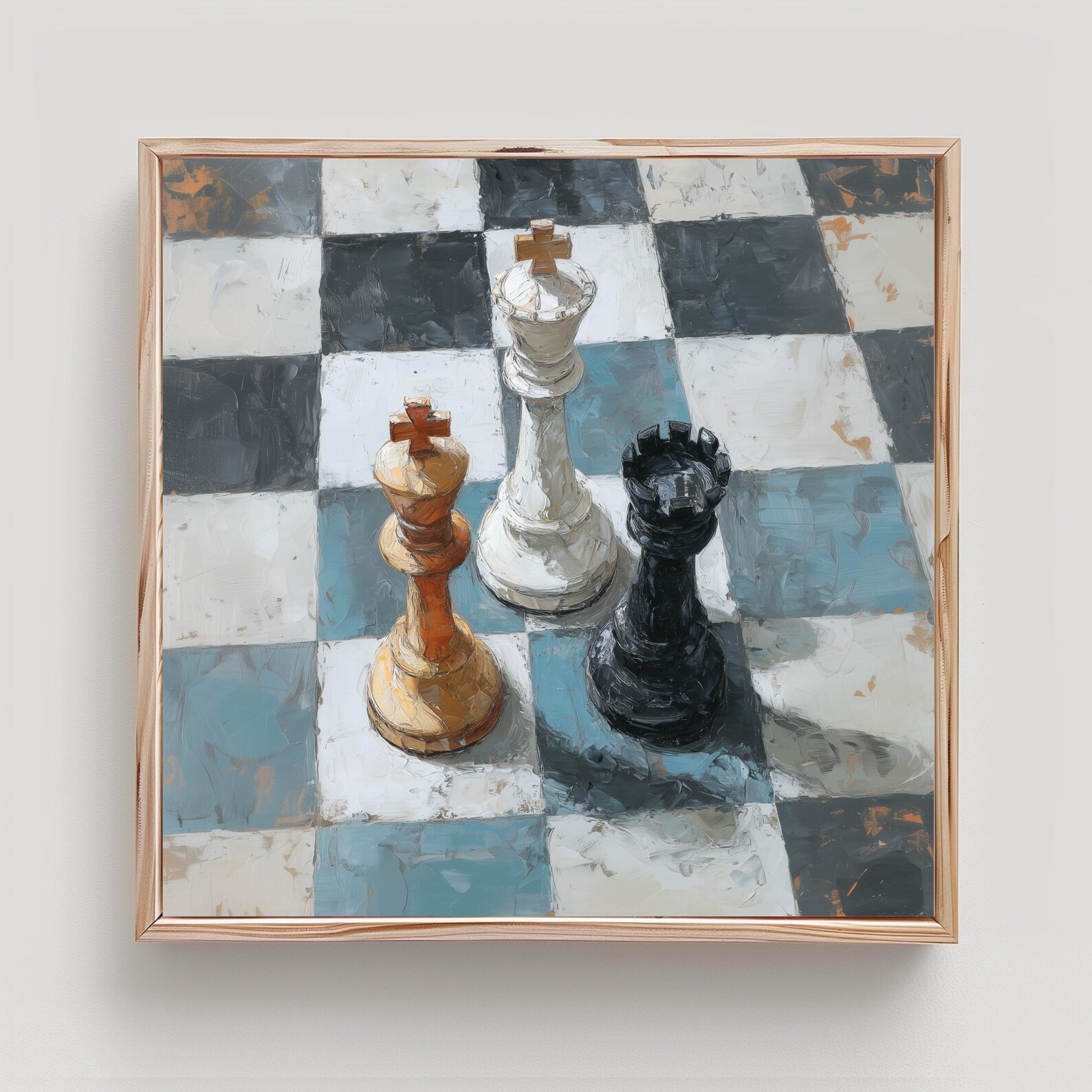 Chess King Impasto Oil Painting Print - Etsy