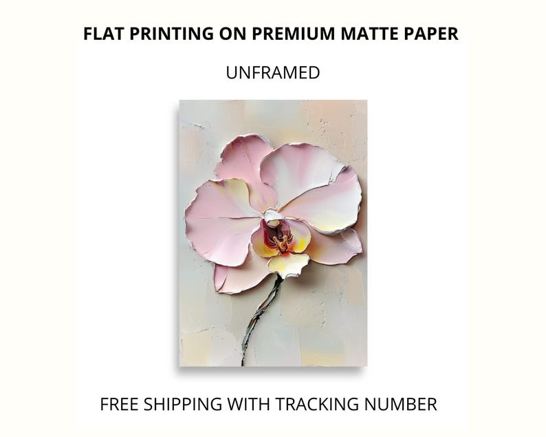 Pink Orchid Floral Print From an Original Impasto Oil Painting - Etsy
