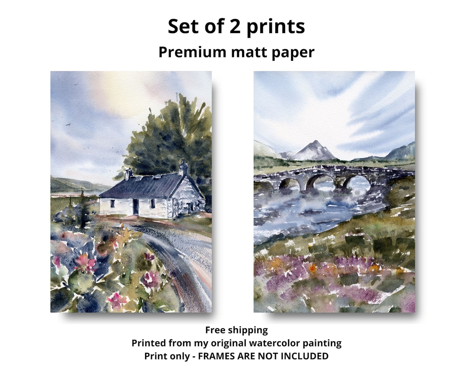 Scottish Landscape Painting Art Print Scottish Thistle - Etsy