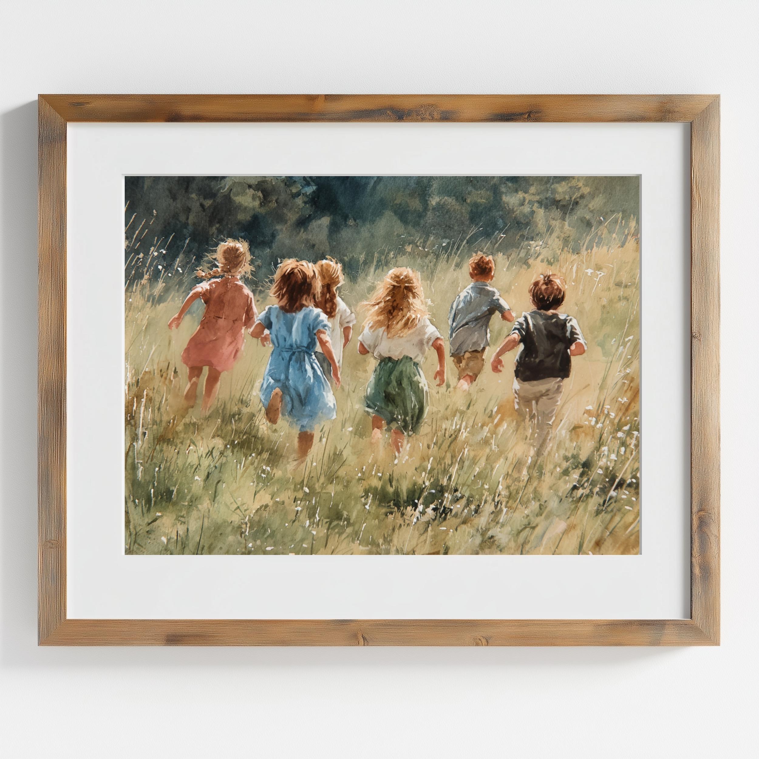 Sibling Art Four Sisters Two Brothers Print Watercolor Painting - Etsy