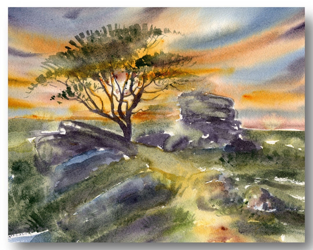 Scottish Landscape Painting Scottish Hills Stones Art Large Print ...