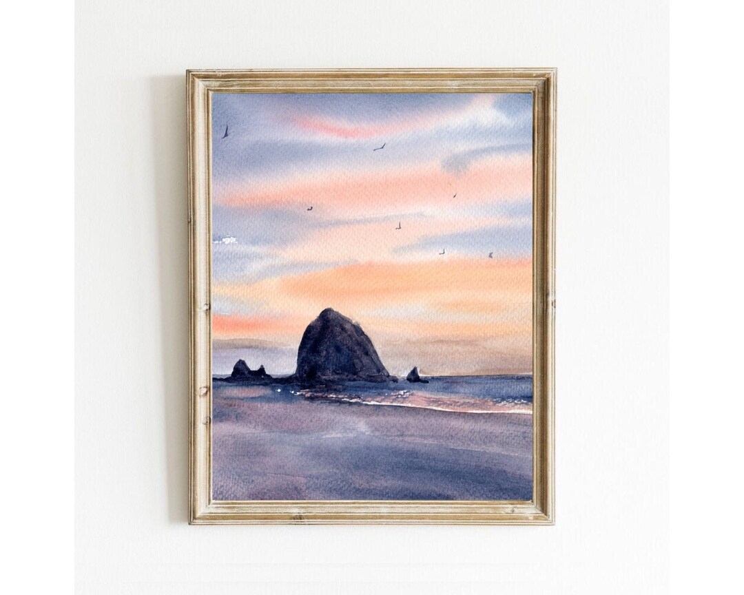 Cannon Beach Art Large Print Oregon Coast Fine Art Haystack Rock Poster ...
