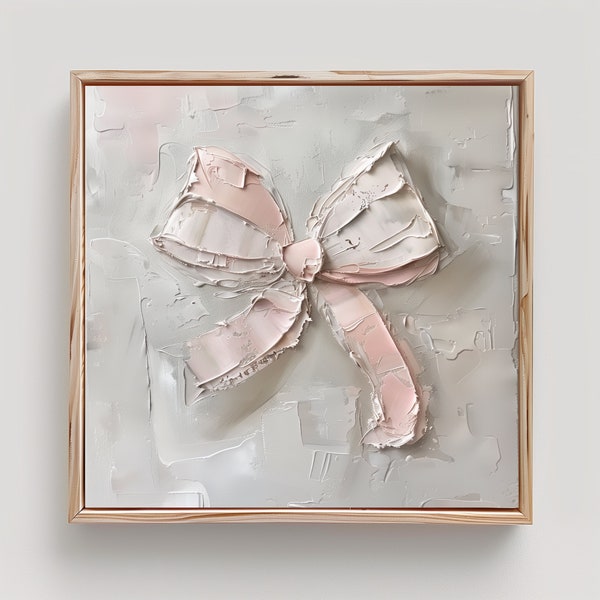Pink Bow Oil Painting - Etsy
