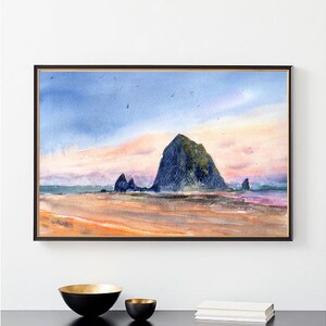 Cannon Beach Art Large Print Oregon Coast Poster Haystack Rock Print ...