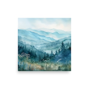 Blue Ridge Mountains Painting Blue Ridge Parkway Large Art Print ...