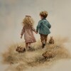 Kids PNG Clipart. Boy and Girl Jumping Together, Cheerful Kids in ...