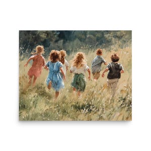 Sibling Art Four Sisters Two Brothers Print Watercolor Painting - Etsy