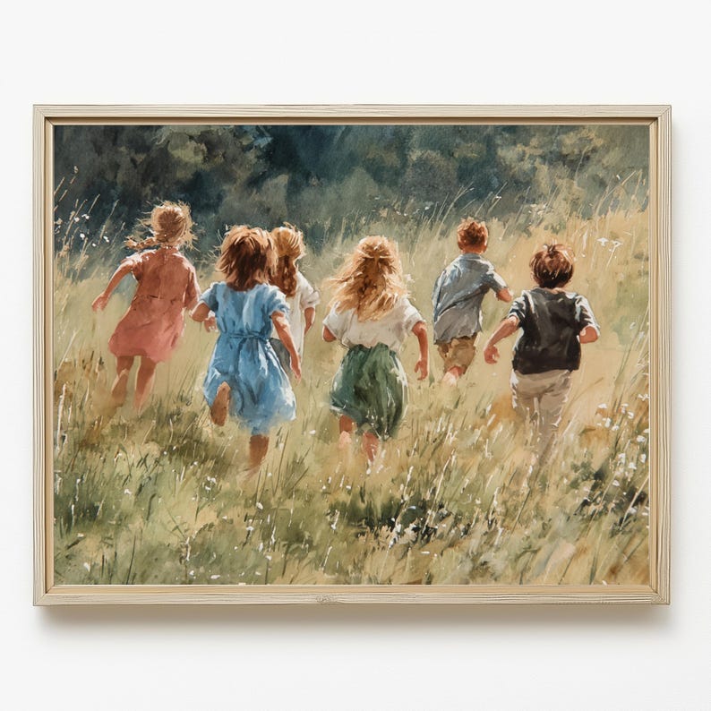 Sibling Art Four Sisters Two Brothers Print Watercolor Painting - Etsy